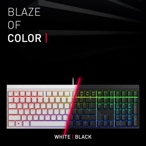 Cherry MX 2.0S Wired Gaming Keyboard with RGB Lighting Different MX Switching Characteristics: MX Black, MX Blue, MX Brown, MX RED and MX Silent RED (White - MX Silent Red Switch)