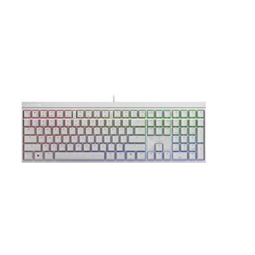 Cherry MX 2.0S Wired Gaming Keyboard with RGB Lighting Different MX Switching Characteristics: MX Black, MX Blue, MX Brown, MX RED and MX Silent RED (White - MX Silent Red Switch)