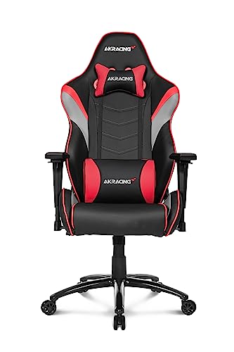 AKRacing Core Series LX Plus Gaming Chair - PU Leather with Steel Frame, Ergonomic, High Backrest, Recliner, Swivel, Tilt, Rocker & Seat Height Adjustment Mechanisms, 5/10 Warranty, Red