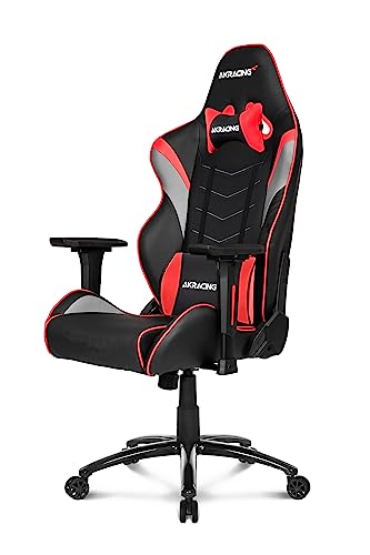 AKRacing Core Series LX Plus Gaming Chair - PU Leather with Steel Frame, Ergonomic, High Backrest, Recliner, Swivel, Tilt, Rocker & Seat Height Adjustment Mechanisms, 5/10 Warranty, Red