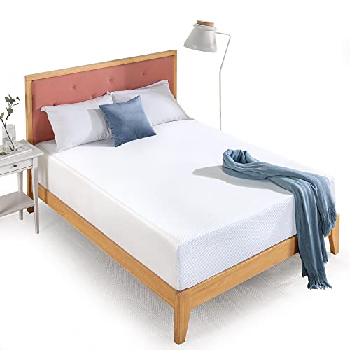 ZINUS Lottie Upholstered Platform Bed Frame, Grey, King & 12 Inch Green Tea Cooling Gel Memory Foam Mattress / Cooling Gel Foam / Pressure Relieving / CertiPUR-US Certified / Bed-in-a-Box, King