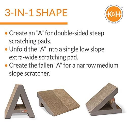 K&H Pet Products Stretch n' Scratch Cardboard Cat ScratcherToy 9” x 14” x 15”