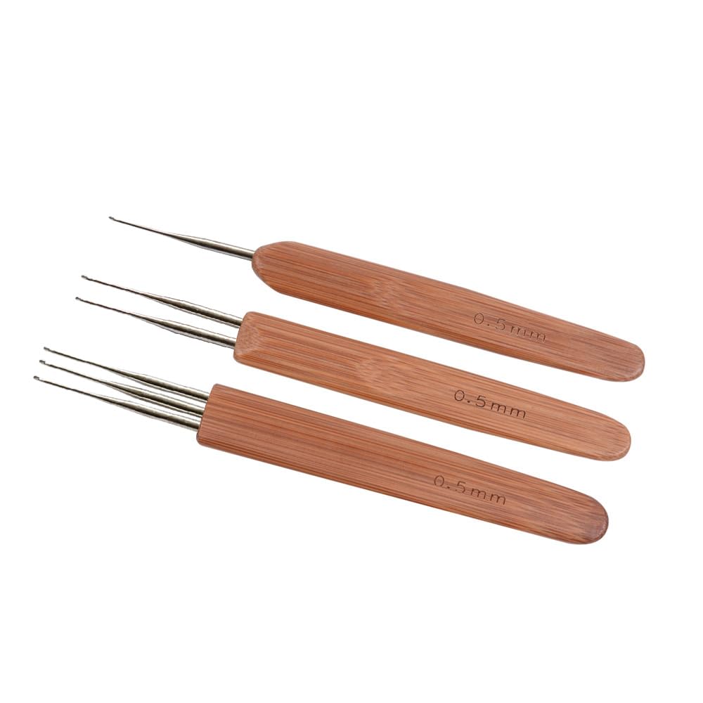 3pcs/set Dreadlock Crochet Hook for Hair Dreadlock Needle Tool for Braid Craft Dread locks Crochet Needles 0.5mm (1 Hook 2 Hooks 3 Hooks)