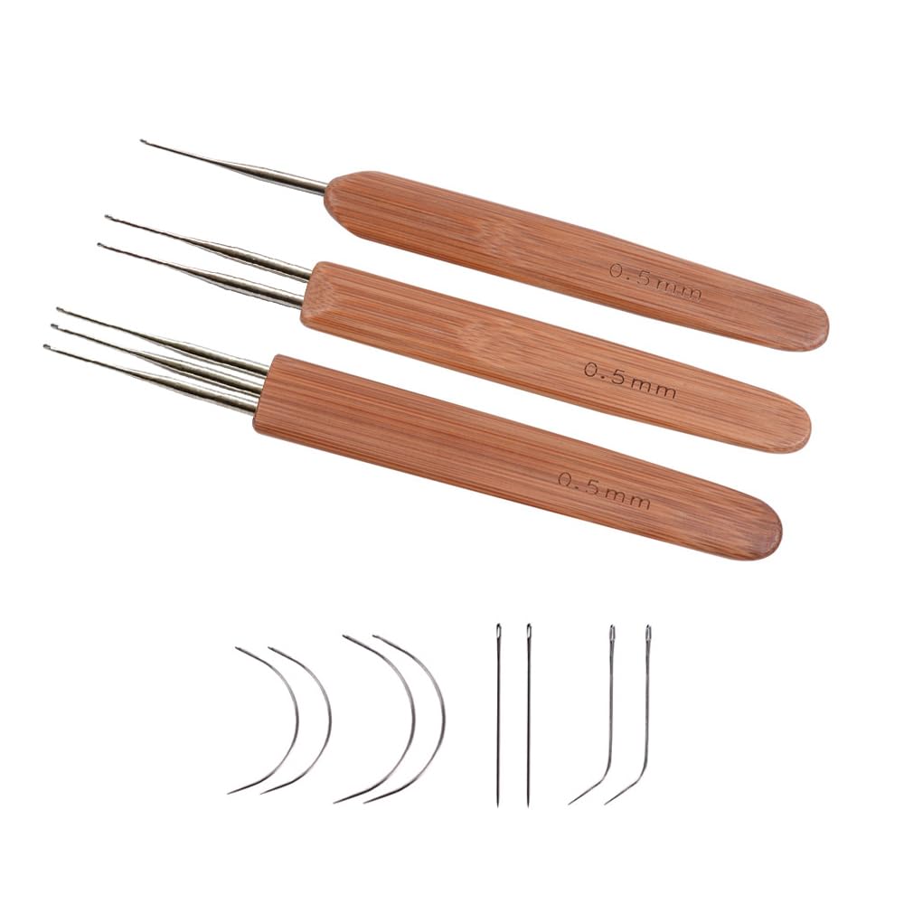 3pcs/set Dreadlock Crochet Hook for Hair Dreadlock Needle Tool for Braid Craft Dread locks Crochet Needles 0.5mm (1 Hook 2 Hooks 3 Hooks)