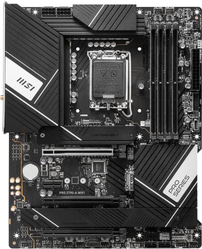 MSI PRO Z790-A WiFi ProSeries Motherboard (Supports 12th/13th Gen Intel Processors, LGA 1700, DDR5, PCIe 5.0, M.2, 2.5Gbps LAN, USB 3.2 Gen2, Wi-Fi 6E, ATX)