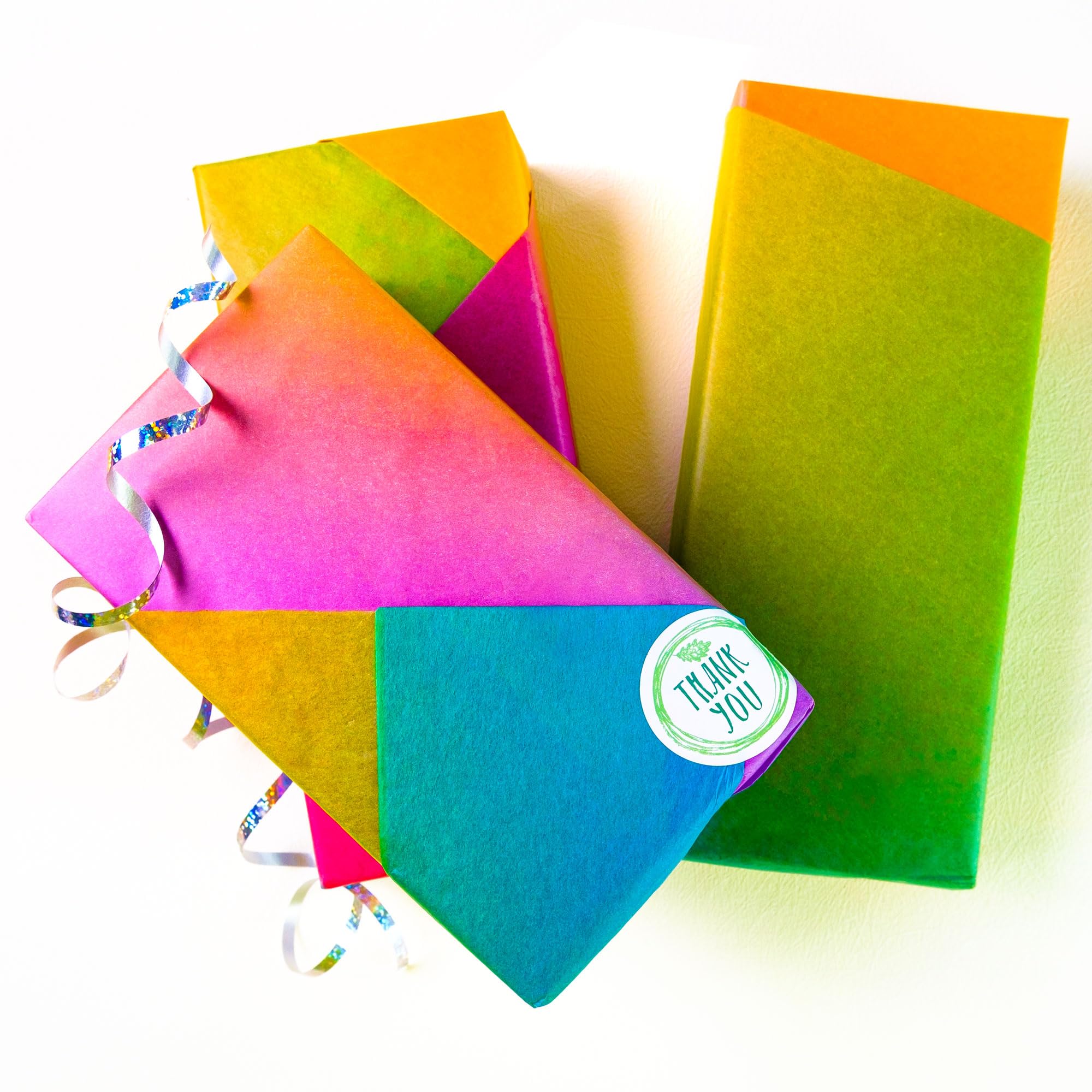 MR FIVE 40 Sheets Red Purple Green Blue Gradient Tissue Paper Bulk,20"x 28",Gradient Tissue Paper for Gift Bags Crafts Baby Shower Birthday Weddings Thanksgiving