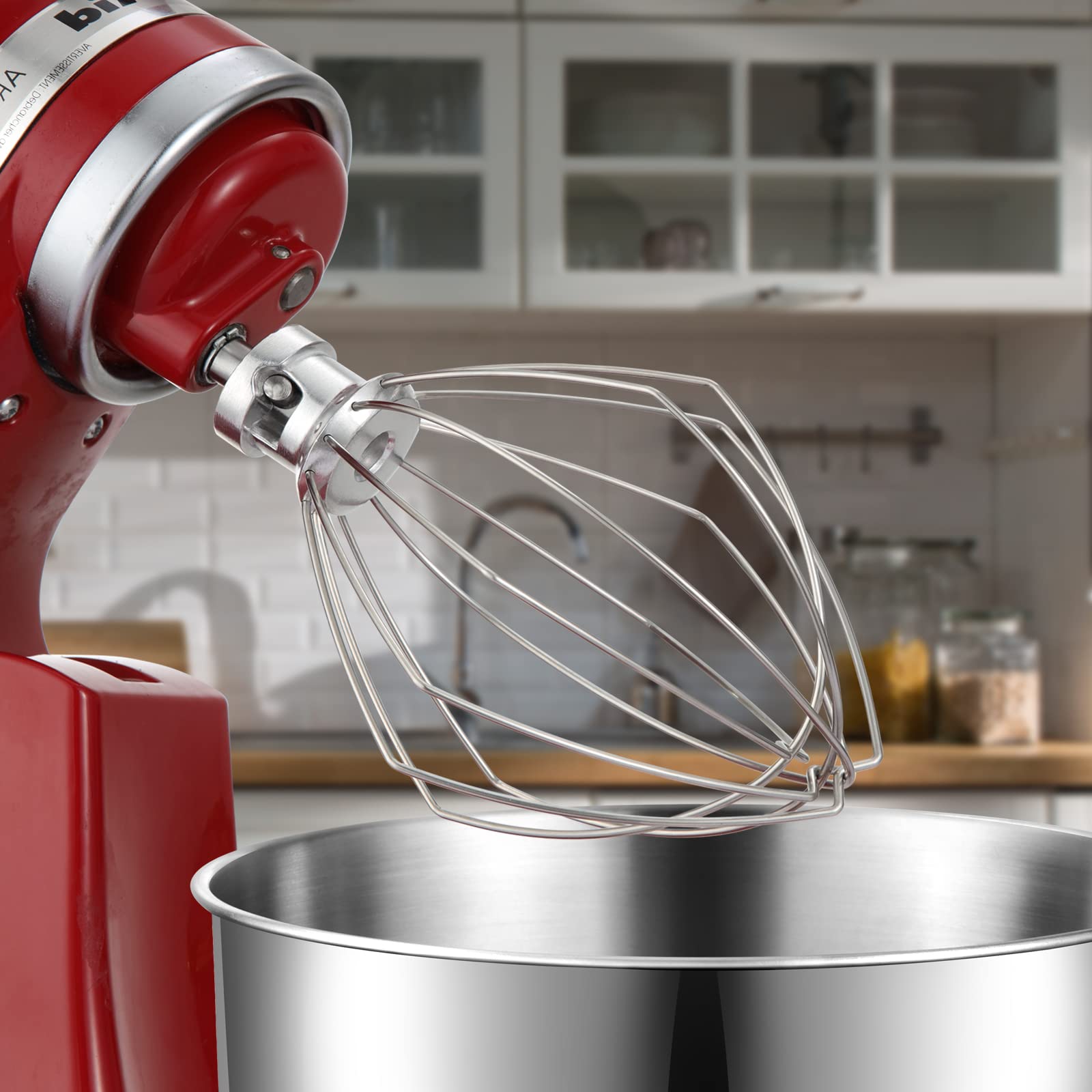 LETOMS Wire Whip for Kitchenaid Stand Mixer 5QT Lift and 6QT, Whisk Attachment for KitchenAid, Stainless Steel Egg Cream Stirrer