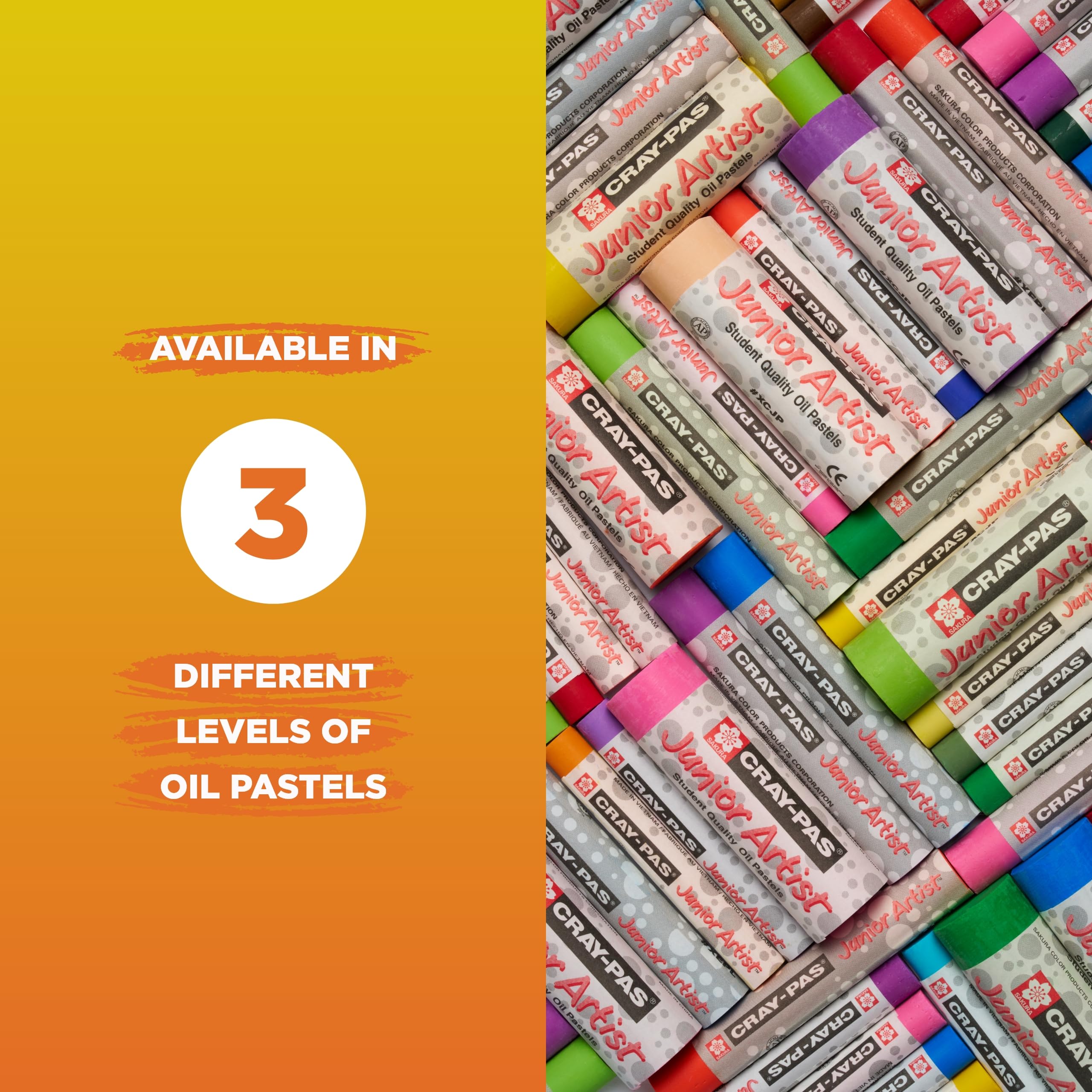 SAKURA Cray-Pas Junior Artist Oil Pastel Set - Soft Oil Pastels for Kids & Artists - 25 Colors