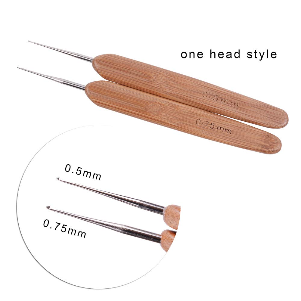 3pcs/set Dreadlock Crochet Hook for Hair Dreadlock Needle Tool for Braid Craft Dread locks Crochet Needles 0.5mm (1 Hook 2 Hooks 3 Hooks)