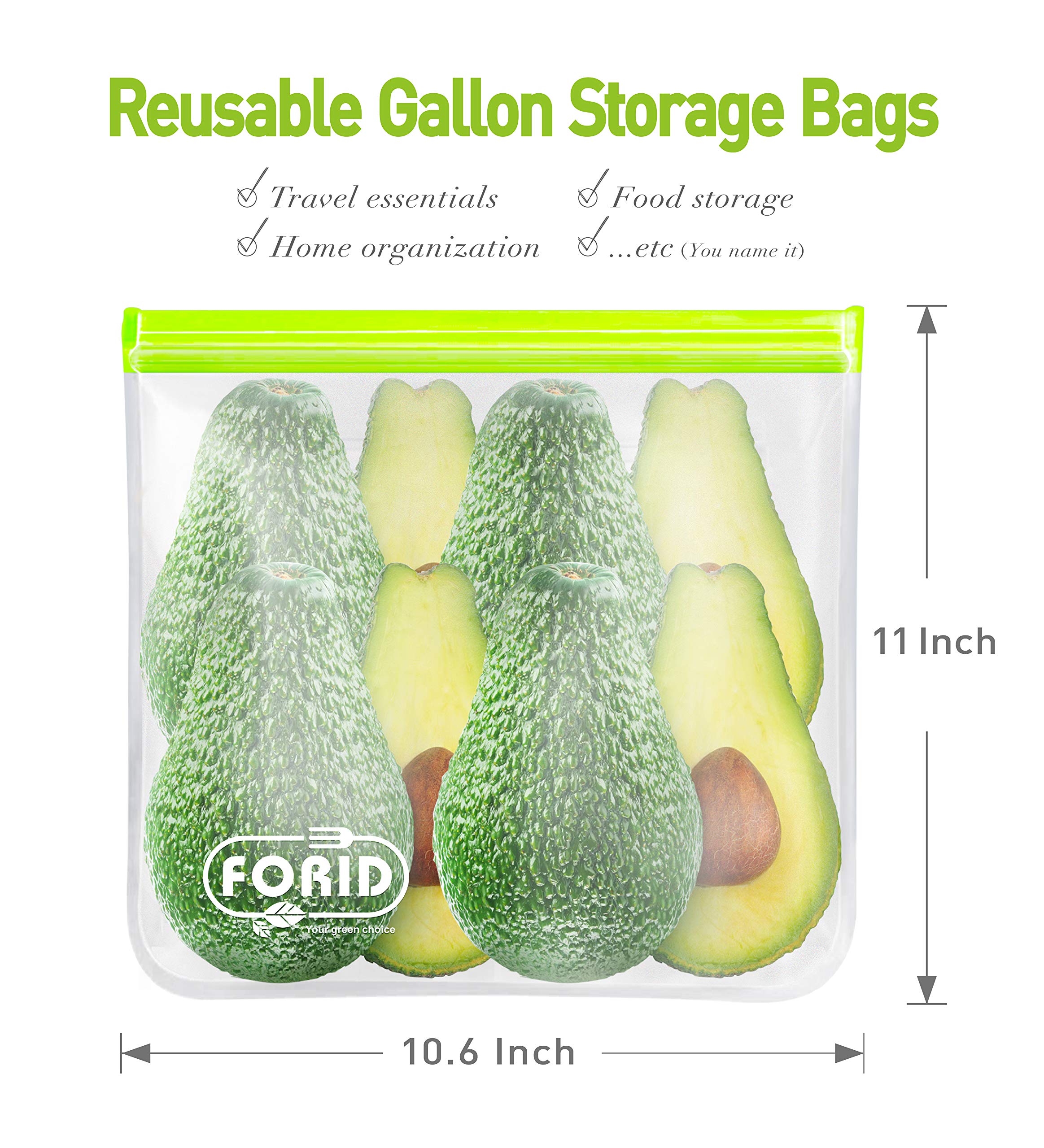 Reusable Gallon Freezer Bags - 6 Pack EXTRA THICK 1 Gallon Bags LEAKPROOF Gallon Storage Bags for Marinate Food & Fruit Cereal Sandwich Snack Meal Prep Travel Items Home Organization Storage
