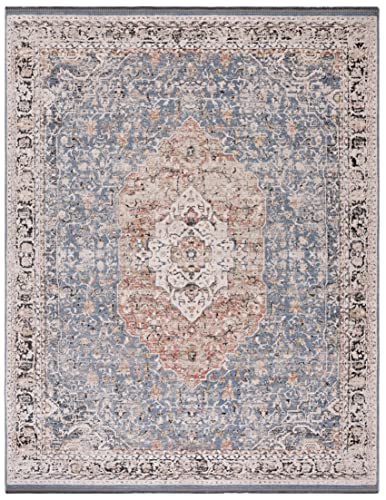 Safavieh Vivaldi Collection 9' x 12' Blue/Rust VIV565M Traditional Vintage Oriental Area Rug