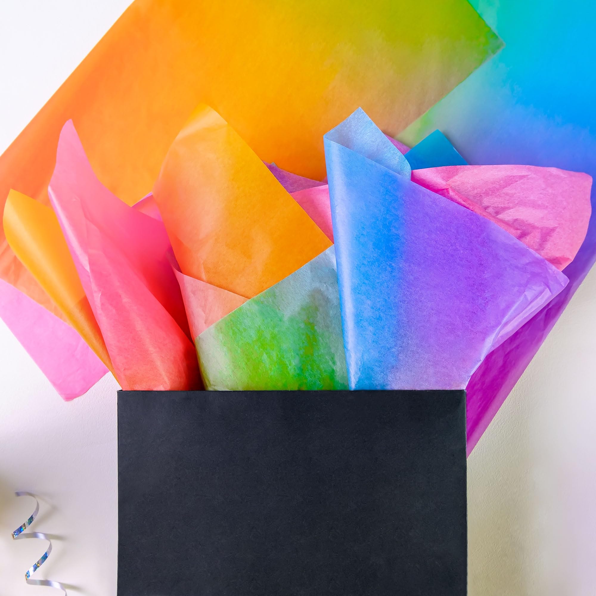 MR FIVE 40 Sheets Red Purple Green Blue Gradient Tissue Paper Bulk,20"x 28",Gradient Tissue Paper for Gift Bags Crafts Baby Shower Birthday Weddings Thanksgiving