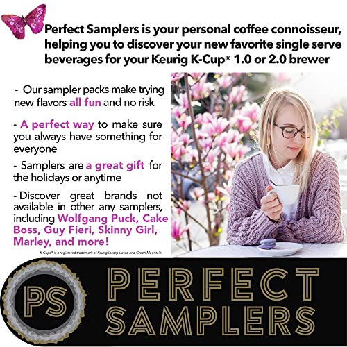 Perfect Samplers Flavored Coffee Variety Pack, Flavored Coffee Pods (Including Caramel Macchiato, Texas Pecan, & More) Single Serve Coffee for Keurig K Cups Machines, 50 Count