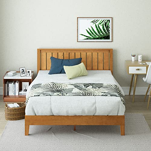 ZINUS Alexis Deluxe Wood Platform Bed Frame with Headboard / Wood Slat Support / No Box Spring Needed / Easy Assembly, Rustic Pine, Full