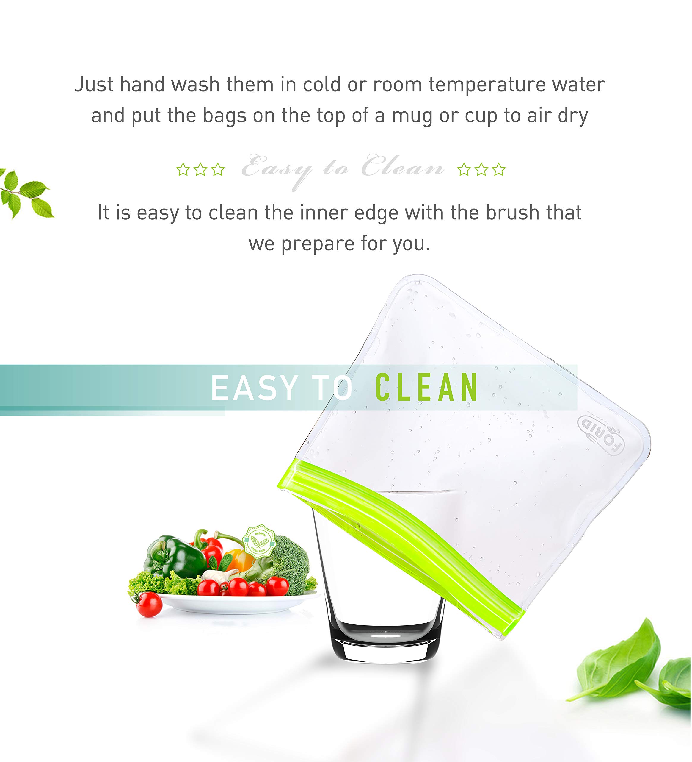 Reusable Gallon Freezer Bags - 6 Pack EXTRA THICK 1 Gallon Bags LEAKPROOF Gallon Storage Bags for Marinate Food & Fruit Cereal Sandwich Snack Meal Prep Travel Items Home Organization Storage