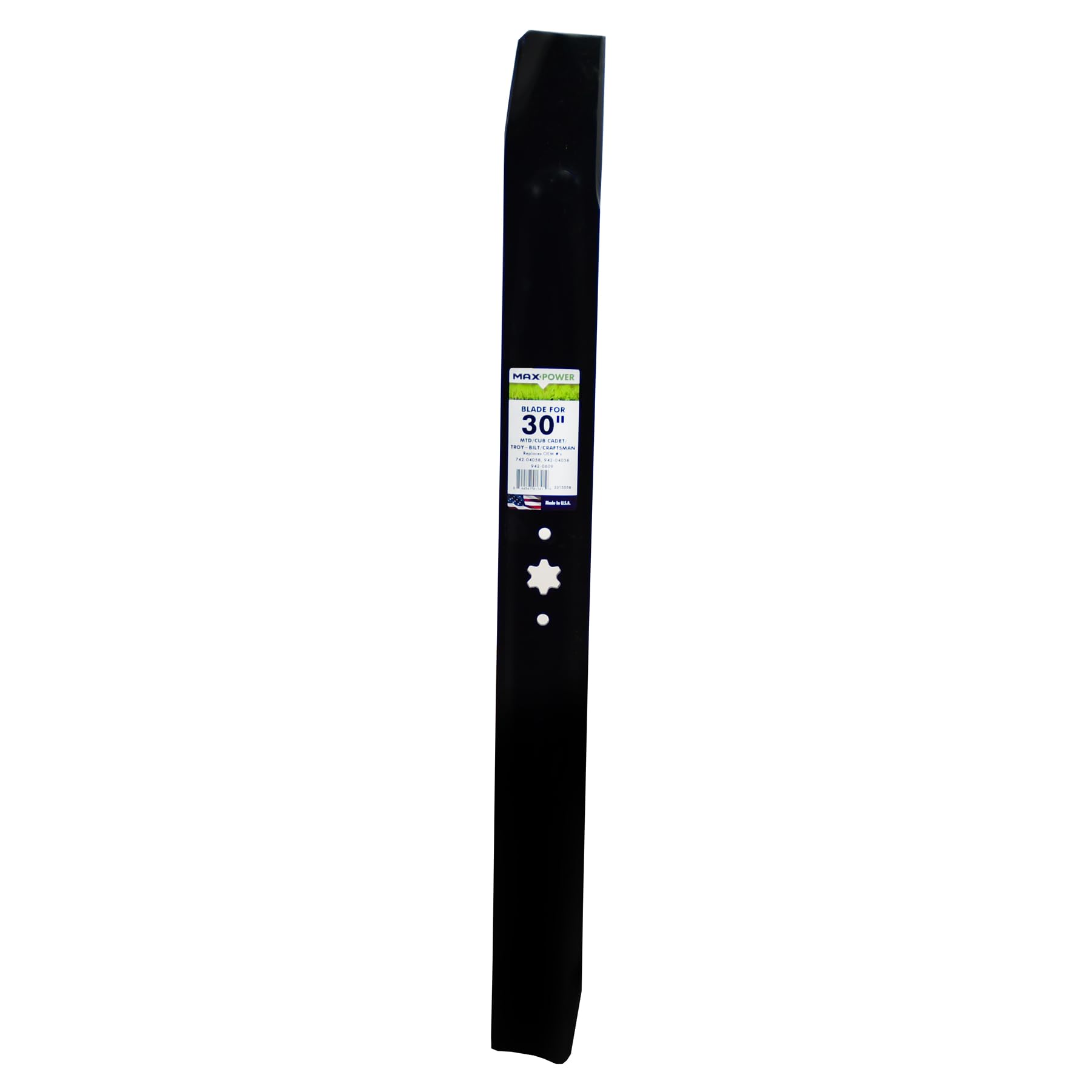 MaxPower 331555B Blade for 30" Cut MTD, Cub Cadet, and Troy-Bilt Replaces OEM # 742-04058, 942-04058, 942-0609, and More Black