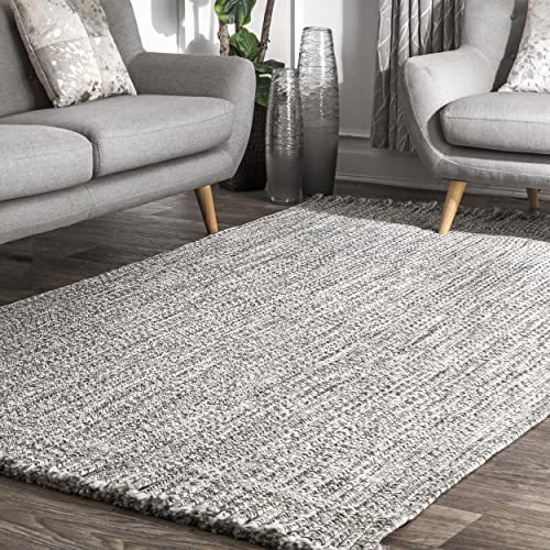 nuLOOM Courtney Braided Indoor/Outdoor Area Rug, 10' x 13', Salt And Pepper