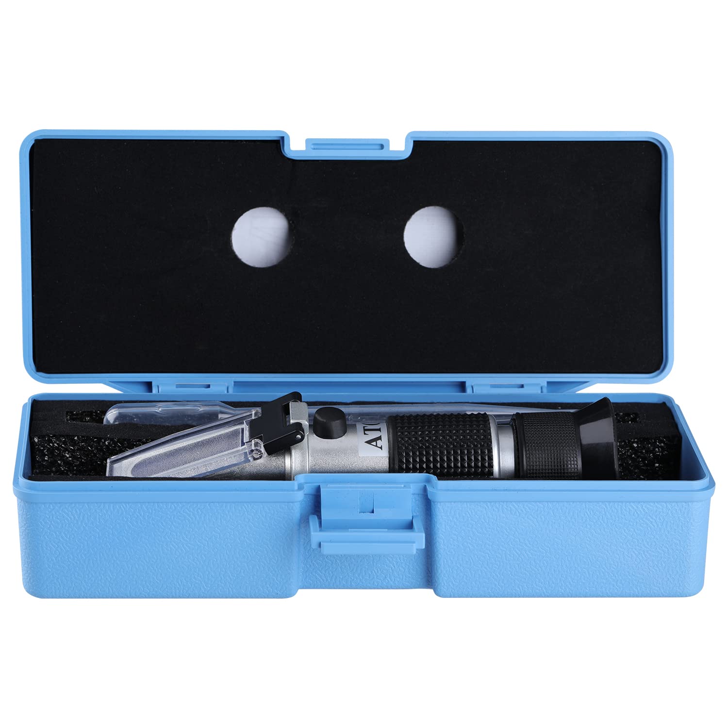 Brix Refractometer Meter, Triple Scale Honey Tester (Water Content: 12-27%, Brix: 58-90%, Be': 38-43), Handheld Honey Refractometer for Honey, Maple Syrup, Molasses & Bee Keeping