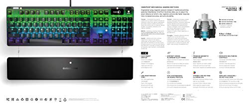 SteelSeries Apex Pro Mechanical Gaming Keyboard, Adjustable Actuation Switches, OLED Display, Red Switches, French AZERTY Layout
