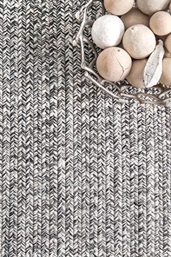 nuLOOM Courtney Braided Indoor/Outdoor Area Rug, 10' x 13', Salt And Pepper