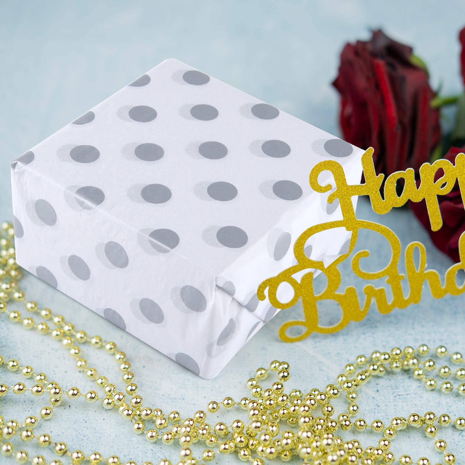 MIAHART 60 Pcs Silver White Tissue Paper Bulk 3 Style Decorative Metallic Wrapping Paper for Birthday Weddings Christmas Party Decoration, DIY Arts Crafts