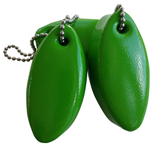 JQuad 3 Pack LIME GREEN Floating Keychain key floats Vinyl Covered Foam -Made in the USA- (Lime Green)