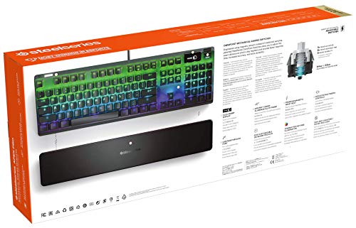 SteelSeries Apex Pro Mechanical Gaming Keyboard, Adjustable Actuation Switches, OLED Display, Red Switches, French AZERTY Layout