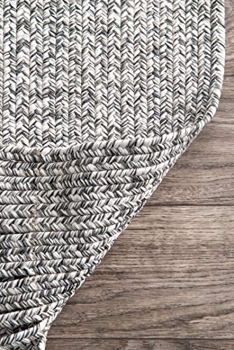 nuLOOM Courtney Braided Indoor/Outdoor Area Rug, 10' x 13', Salt And Pepper
