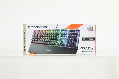 SteelSeries Apex Pro Mechanical Gaming Keyboard, Adjustable Actuation Switches, OLED Display, Red Switches, French AZERTY Layout