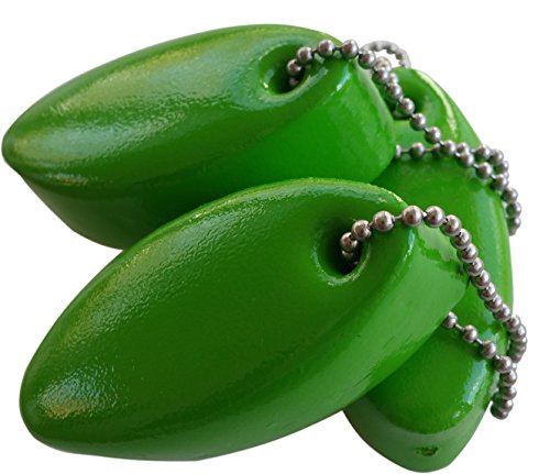 JQuad 3 Pack LIME GREEN Floating Keychain key floats Vinyl Covered Foam -Made in the USA- (Lime Green)