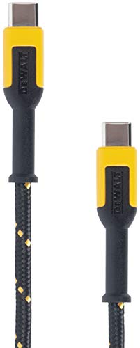 DEWALT USB C Charging Cable â Reinforced Braided Cable for USB-C to USB-C â Type C Fast Charging â Type C to Type C Cable â Fast Charging Cord â 6 ft