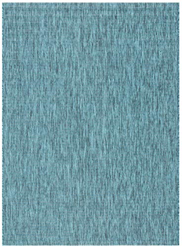 SAFAVIEH Courtyard Collection 8' x 10' Grey / Aqua CY8403 Indoor/ Outdoor Patio Backyard Mudroom Area Rug