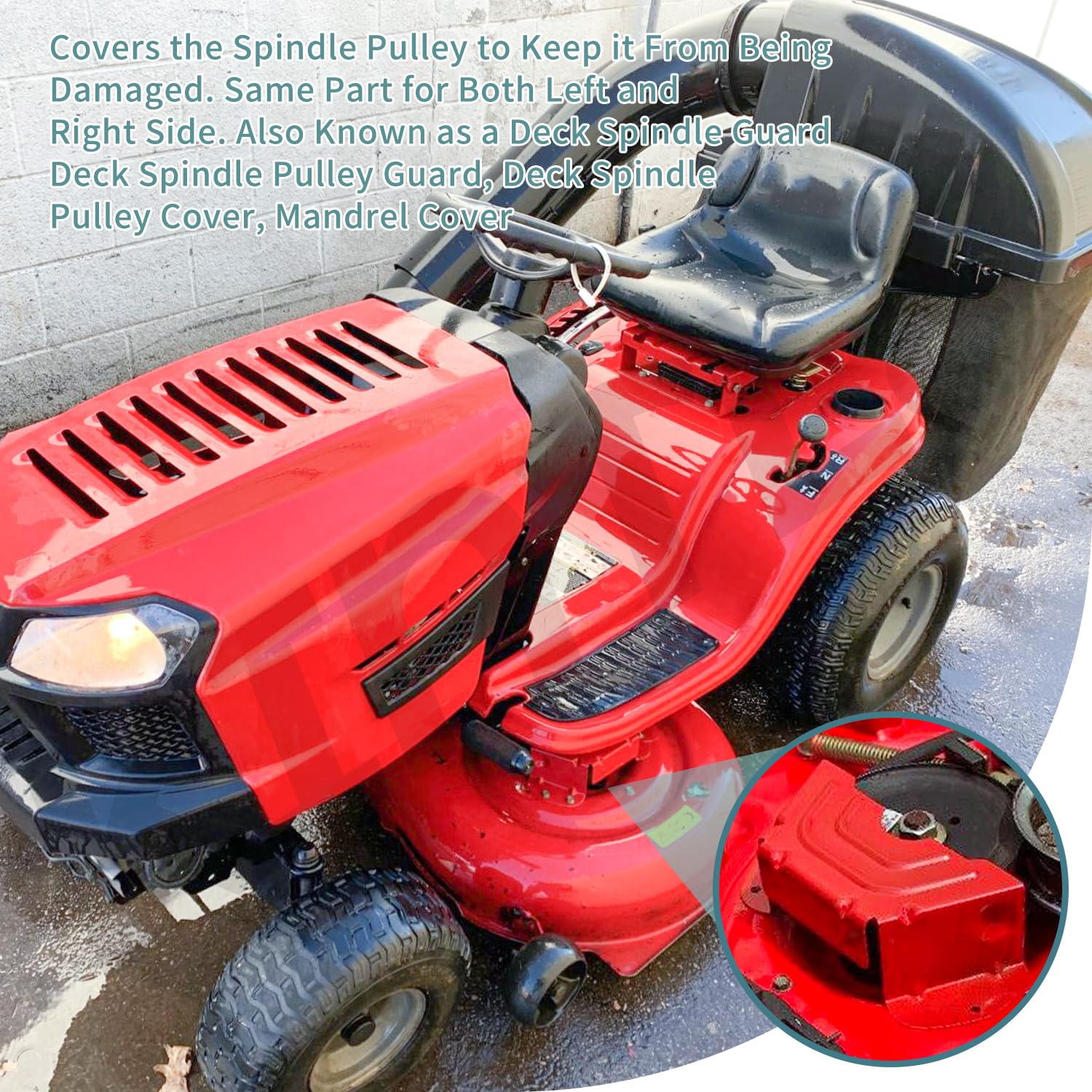 KINTLE 2 Set 783-06424A-0638 Deck Spindle Pulley Belt Guard Cover Compatible with MTD, Troy-Bilt, Craftsman Riding Lawn Mowers & Tractors with 42" and 46" Decks (Red)