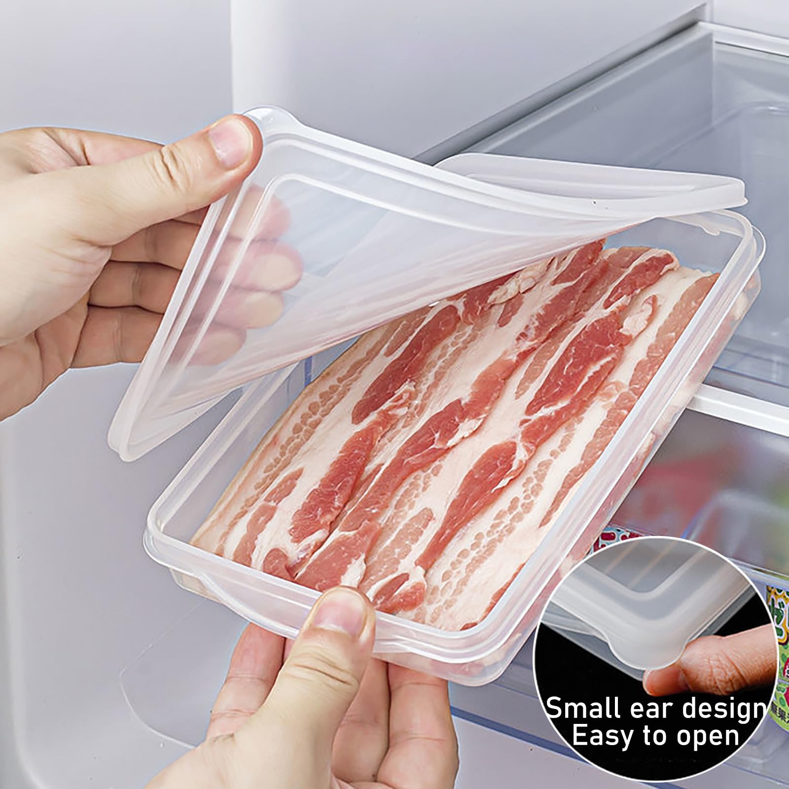 2 Pack-Bacon Keeper, Deli Meat Saver Cheese Cold Cuts Plastic Food Storage Containers with lids for Refrigerators,Lunch Box Christmas Cookie Holder Meal Prep Container