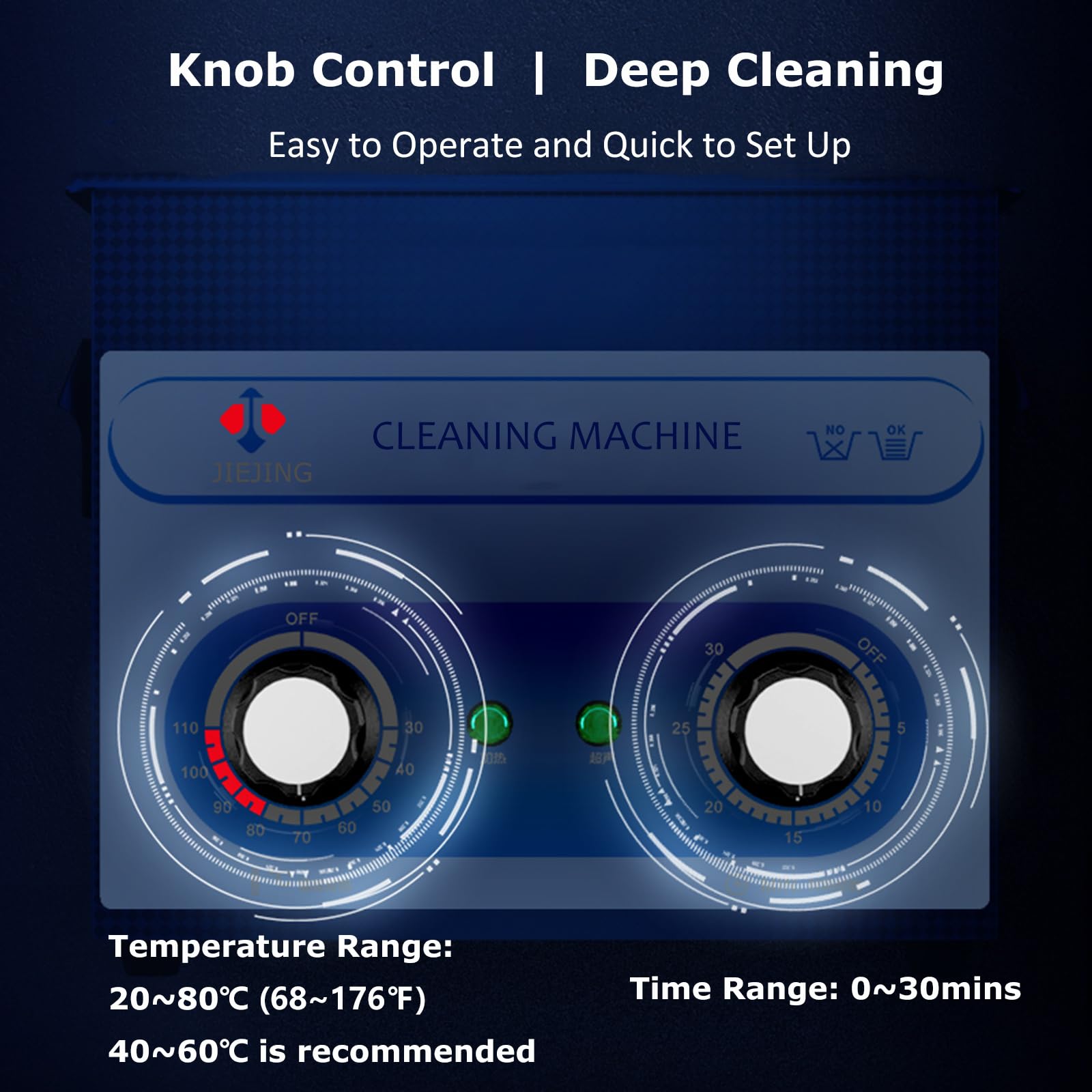 JIEJING 6.5L Jewelry Cleaner Ultrasonic Machine Knob Control Heated Sonic Cleaner Machine for Carburetor Glasses Parts etc