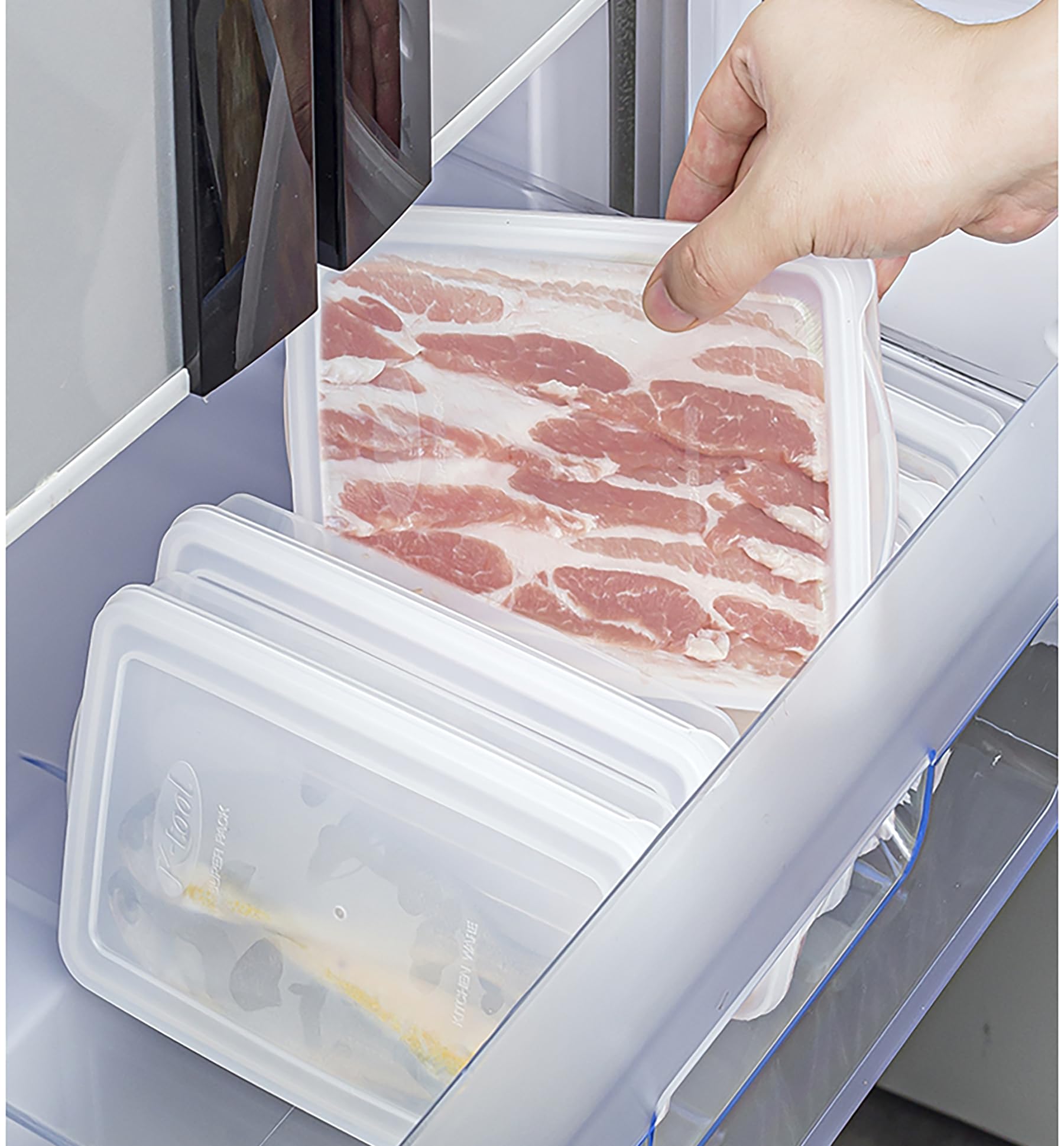 2 Pack-Bacon Keeper, Deli Meat Saver Cheese Cold Cuts Plastic Food Storage Containers with lids for Refrigerators,Lunch Box Christmas Cookie Holder Meal Prep Container