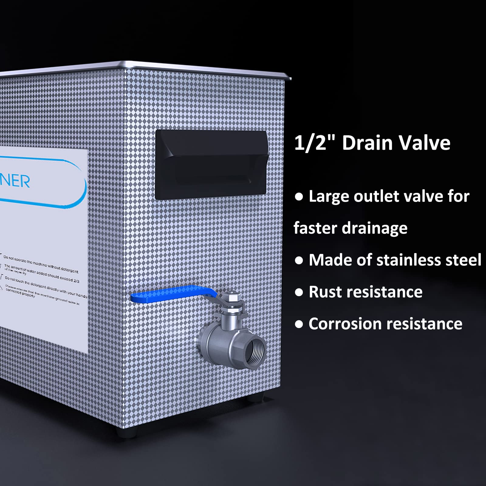 JIEJING 6.5L Jewelry Cleaner Ultrasonic Machine Knob Control Heated Sonic Cleaner Machine for Carburetor Glasses Parts etc