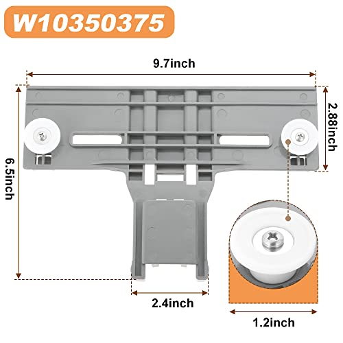 PETCHOR W10350375 Dishwasher Top Rack Adjuster Parts for Whirlpool Kenmore Kitchenaid Dishwasher, 8PCS W10195840 & W10195839 & W10508950 Dishwasher Top Rack Adjuster Kit