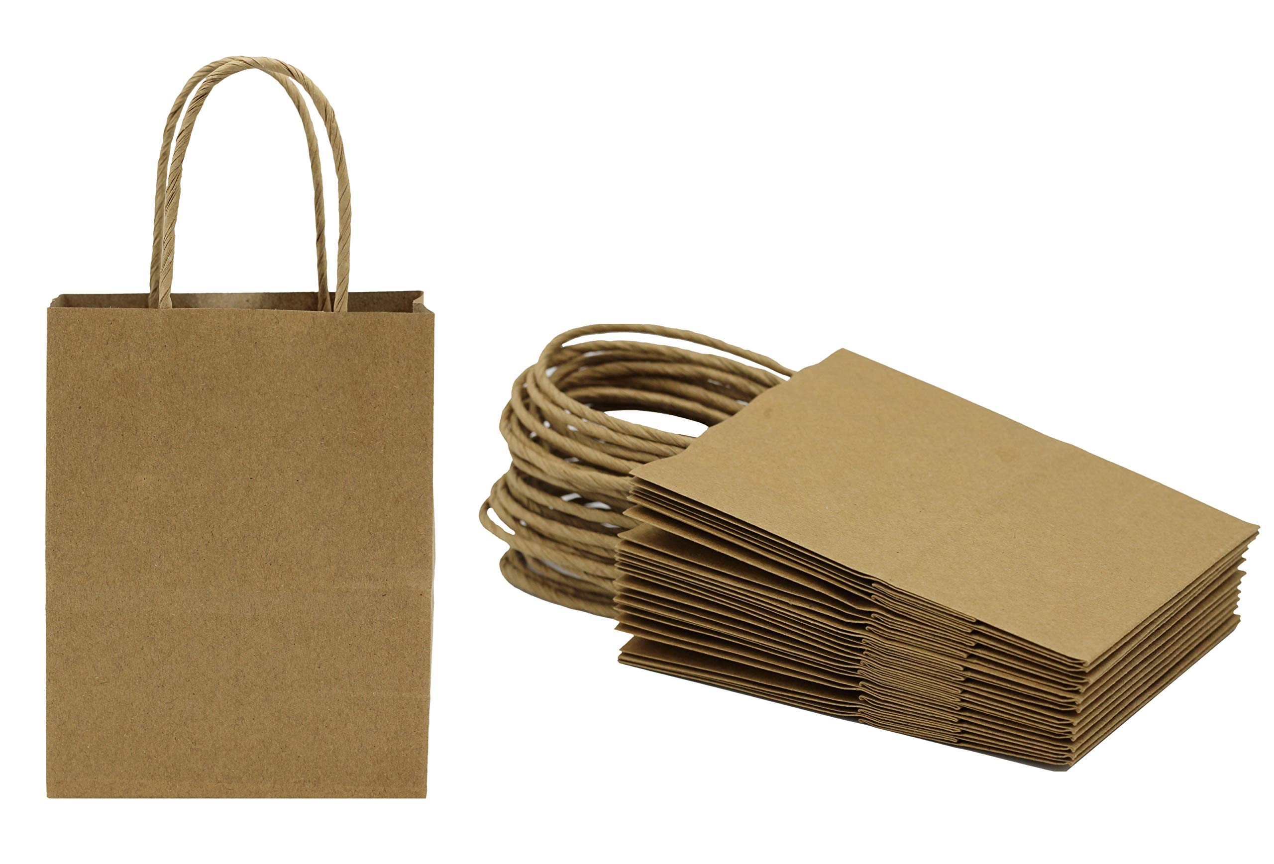 Creative Hobbies® Small Kraft Paper Gift Handle Bags - Weddings, Favors, Goody Bags - Wholesale Pack of 13 Bags