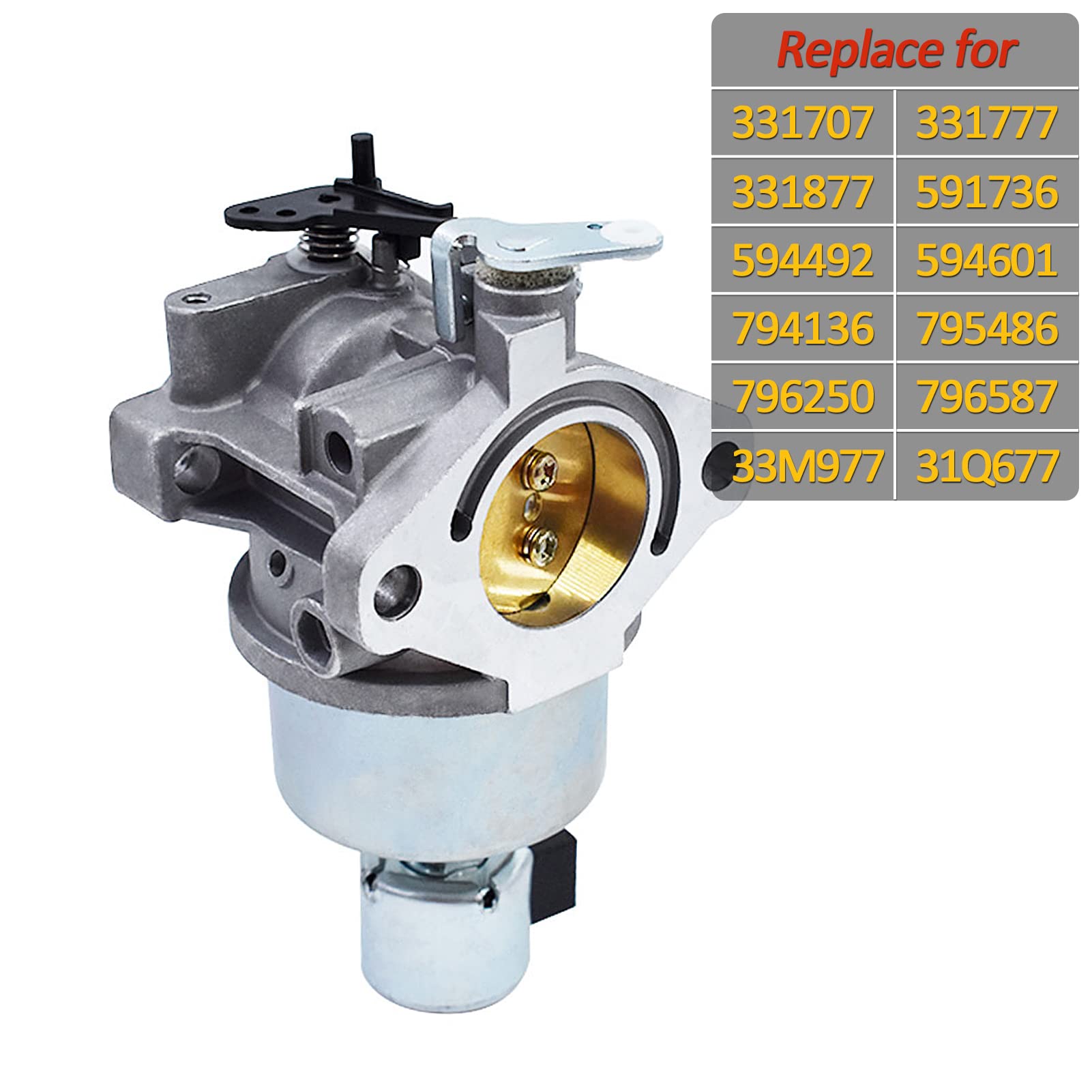 796587 Carburetor for 794136, 795486, 796250, 591736, 594601, 331707, 331777, 331877, 31Q677, 33M977, 19.5 19HP Intek Motor Engine Craftsman Riding Lawn Mower Tractor Carb Replacement