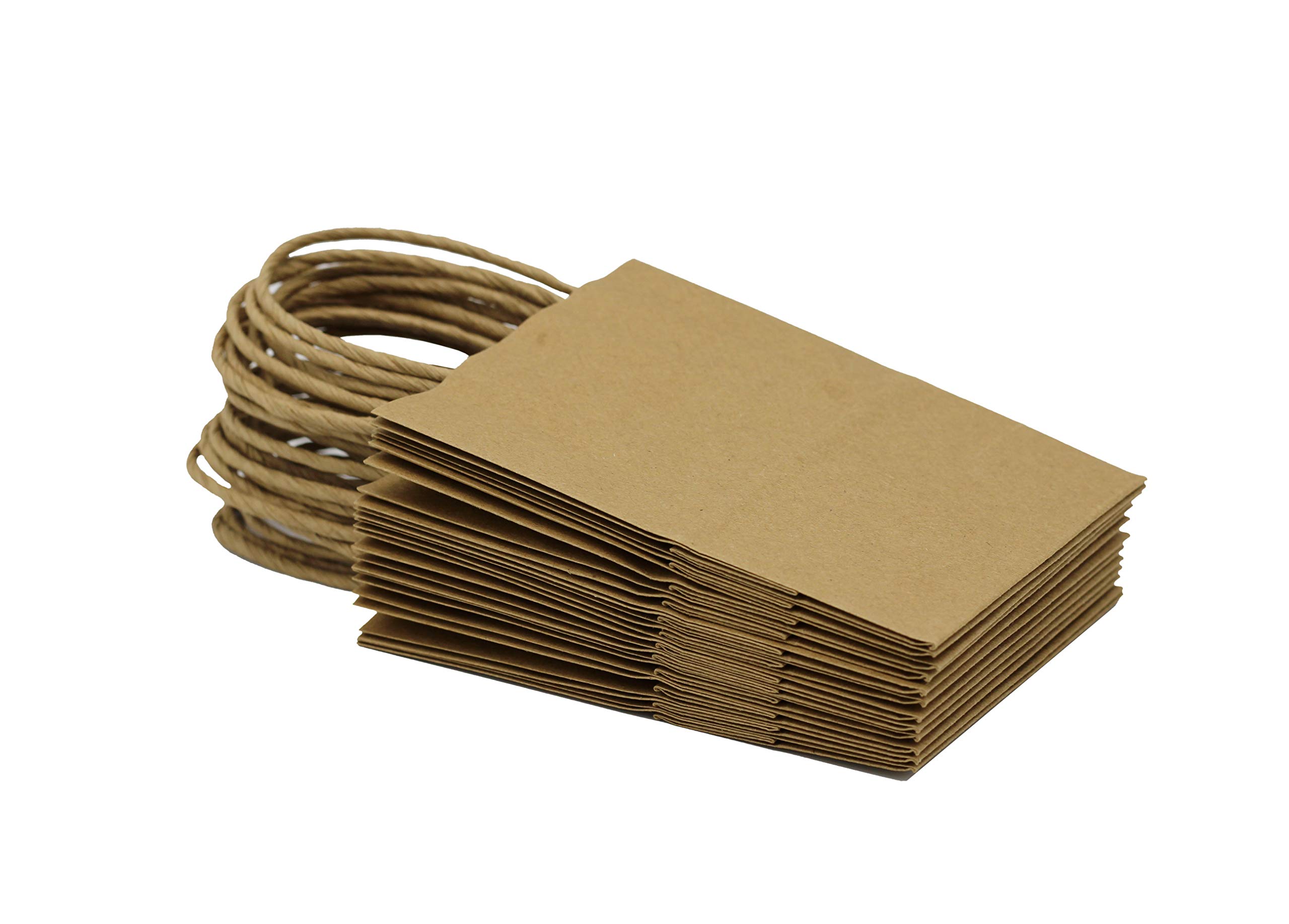 Creative Hobbies® Small Kraft Paper Gift Handle Bags - Weddings, Favors, Goody Bags - Wholesale Pack of 13 Bags