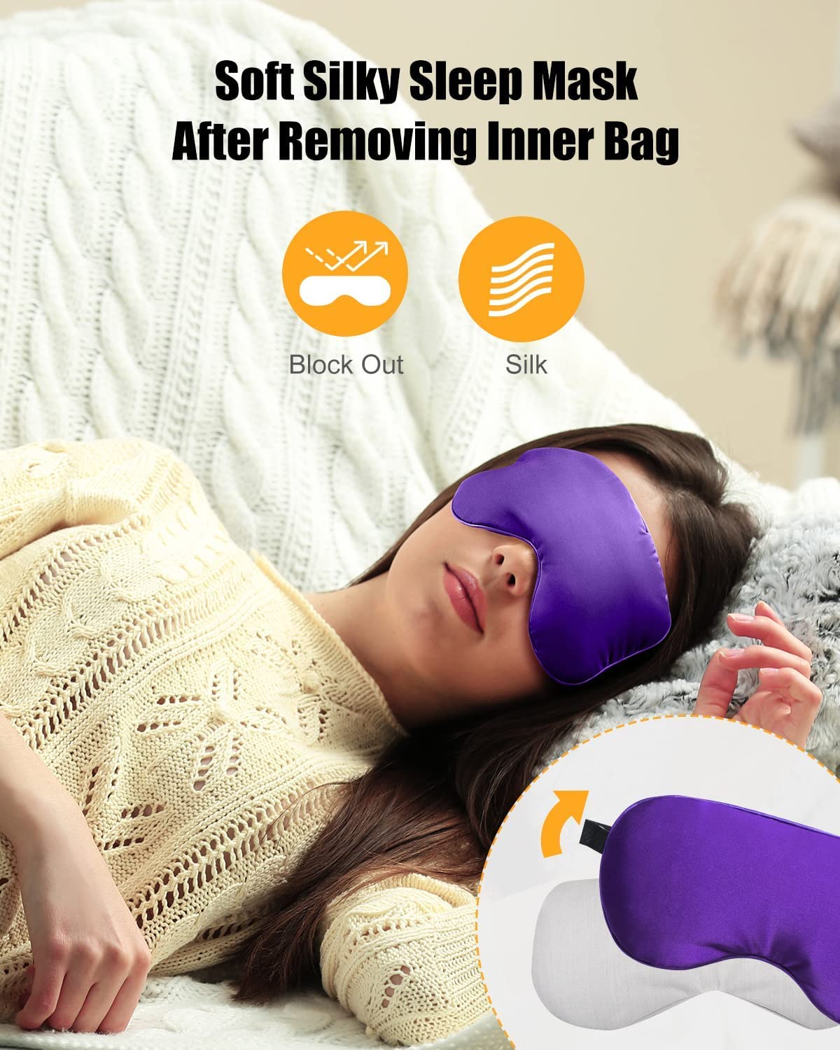 YFONG Lavender Eye Mask, Warm Eye Compress Mask for Dry Eyes, Weighted Eye Masks with Adjustable Strap, Reusable & Comfortable Eye Cover for Puffy Eyes Migraine Sinus Pain-Violet