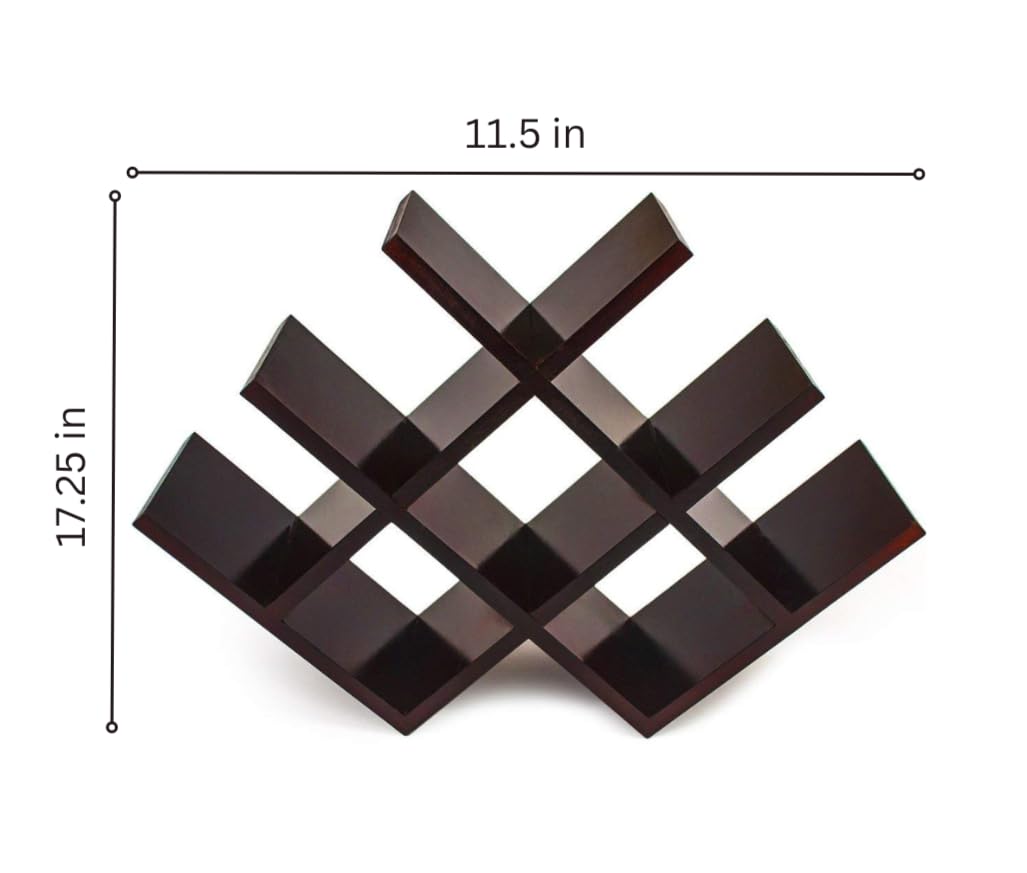 Sorbus® Wine Rack Butterfly - Stores 8 Bottles of Wine - Sleek and Chic Looking - Minimal Assembly Required (Brown)
