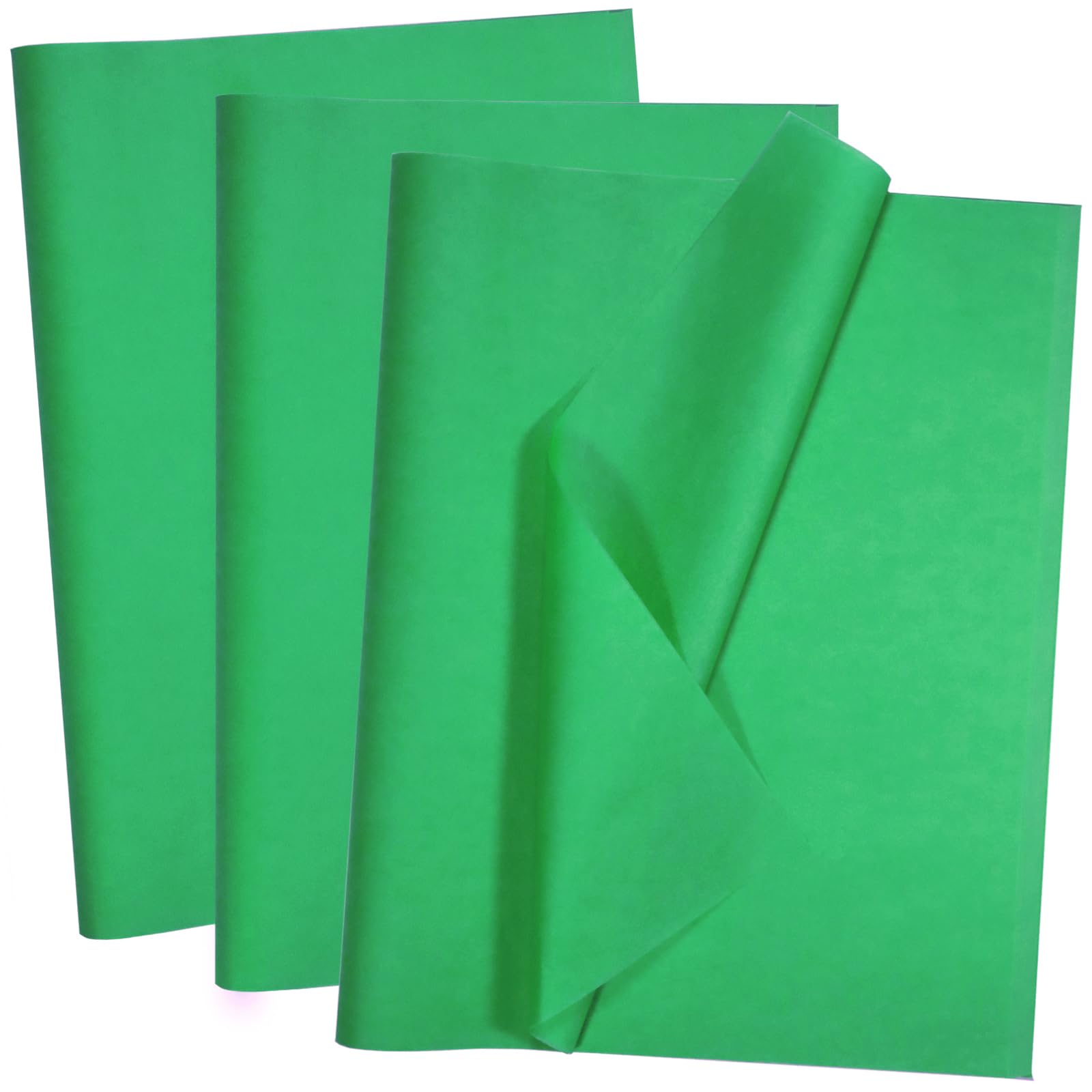 100 Sheets Green Tissue Paper - Artdly 14 x 20 Inches Recyclable Green Wrapping Paper Bulk for Weddings Birthday DIY Project Wrapping Crafts Decor