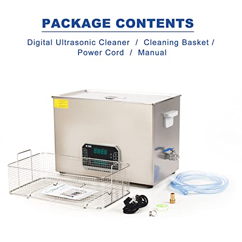 DK SONIC Touch Ultrasonic Cleaner with Heater,Digital Timer and Basket Multiple Cleaning Mode for Lab Tools, Metal Parts, Carburetor, Auto Parts, Engine Parts, etc (30L, 110V)