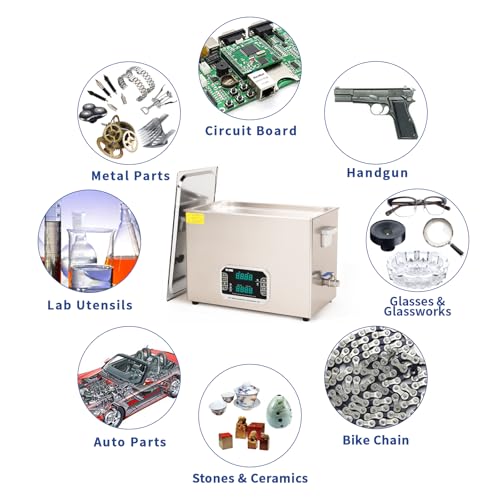 DK SONIC Touch Ultrasonic Cleaner with Heater,Digital Timer and Basket Multiple Cleaning Mode for Lab Tools, Metal Parts, Carburetor, Auto Parts, Engine Parts, etc (30L, 110V)
