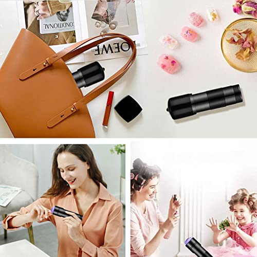 DOUITH Mini UV LED Nail Lamp for Gel Nails with 12 LED, Portable Gel LED UV Nail Lamp with Silicone Nail Stamper, Battery-Powered Gel Cure Lamp Stainless Steel Manicure Tool