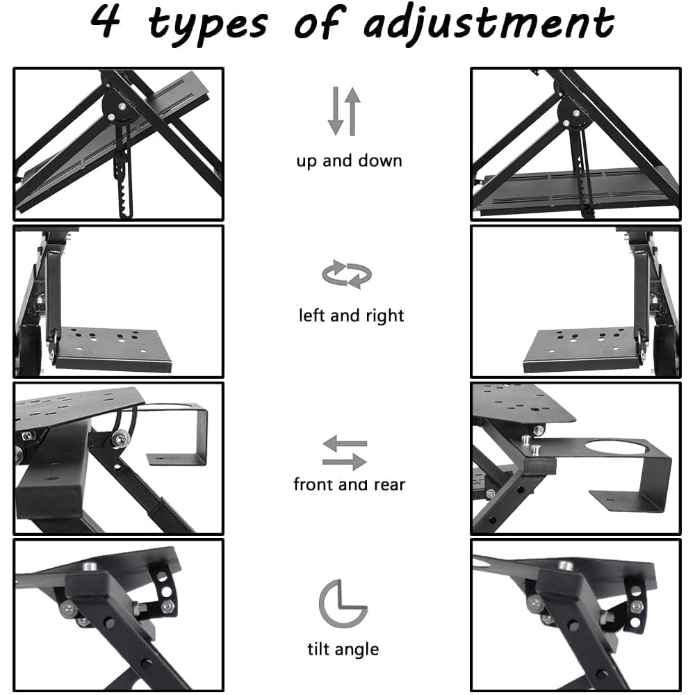 Supllueer Foldable Steering Wheel Stand Fit for Logitech Thrustmaster Fanatec G923 G25 G27 G29 G920 T248 T300RS T300 T500 X Shape Sim Racing Stand Racing Simulator, No Shifter Handbrake Wheel Pedal