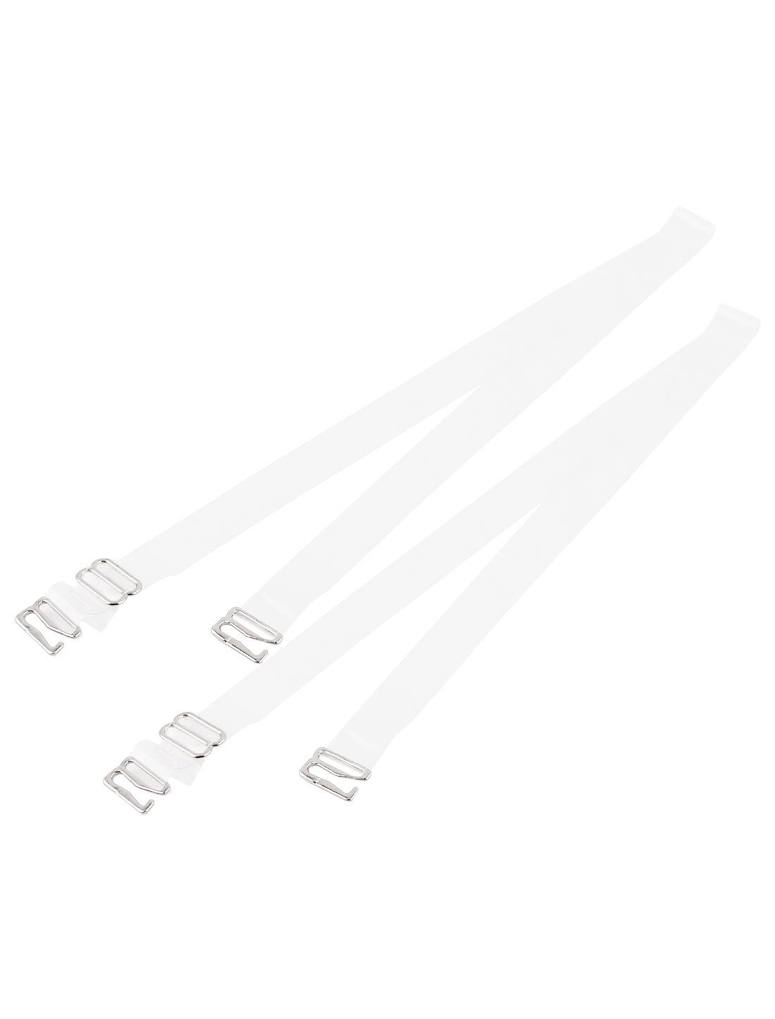 Allegra K 1Pair Non-Slip Clear Bra Straps Replacement Invisible Transparent Bra Shoulder Straps Width: 1.0cm/ 3/8" Clear-Silver Buckle