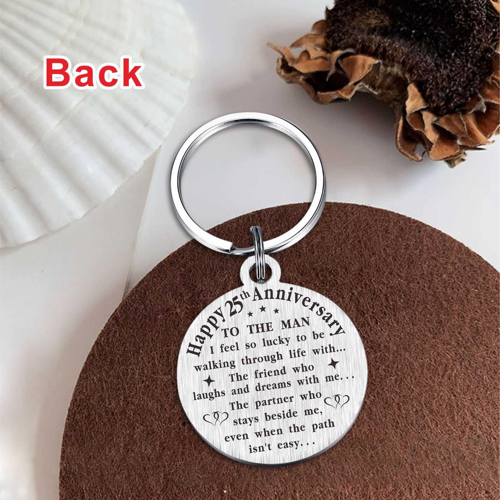 TANWIH 25th Wedding Anniversary Keychain Gifts, Best Husband Since 2000, 25 Year Anniversary Decoration for Him Men